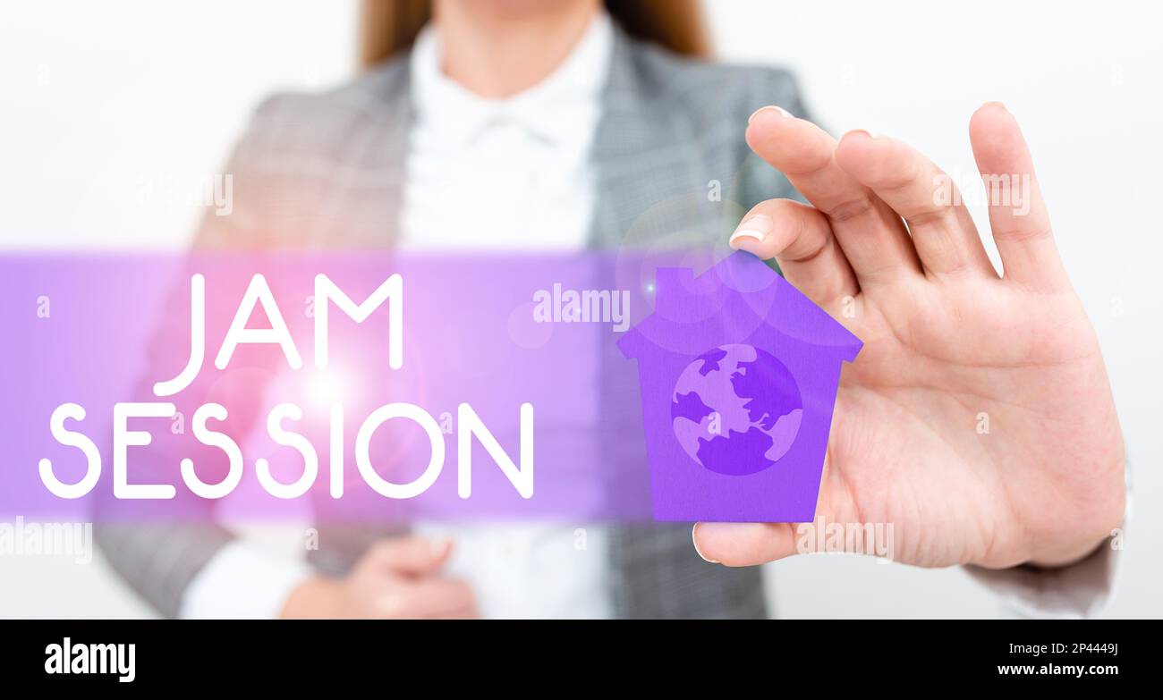 Text caption presenting Jam Session. Internet Concept impromptu ...