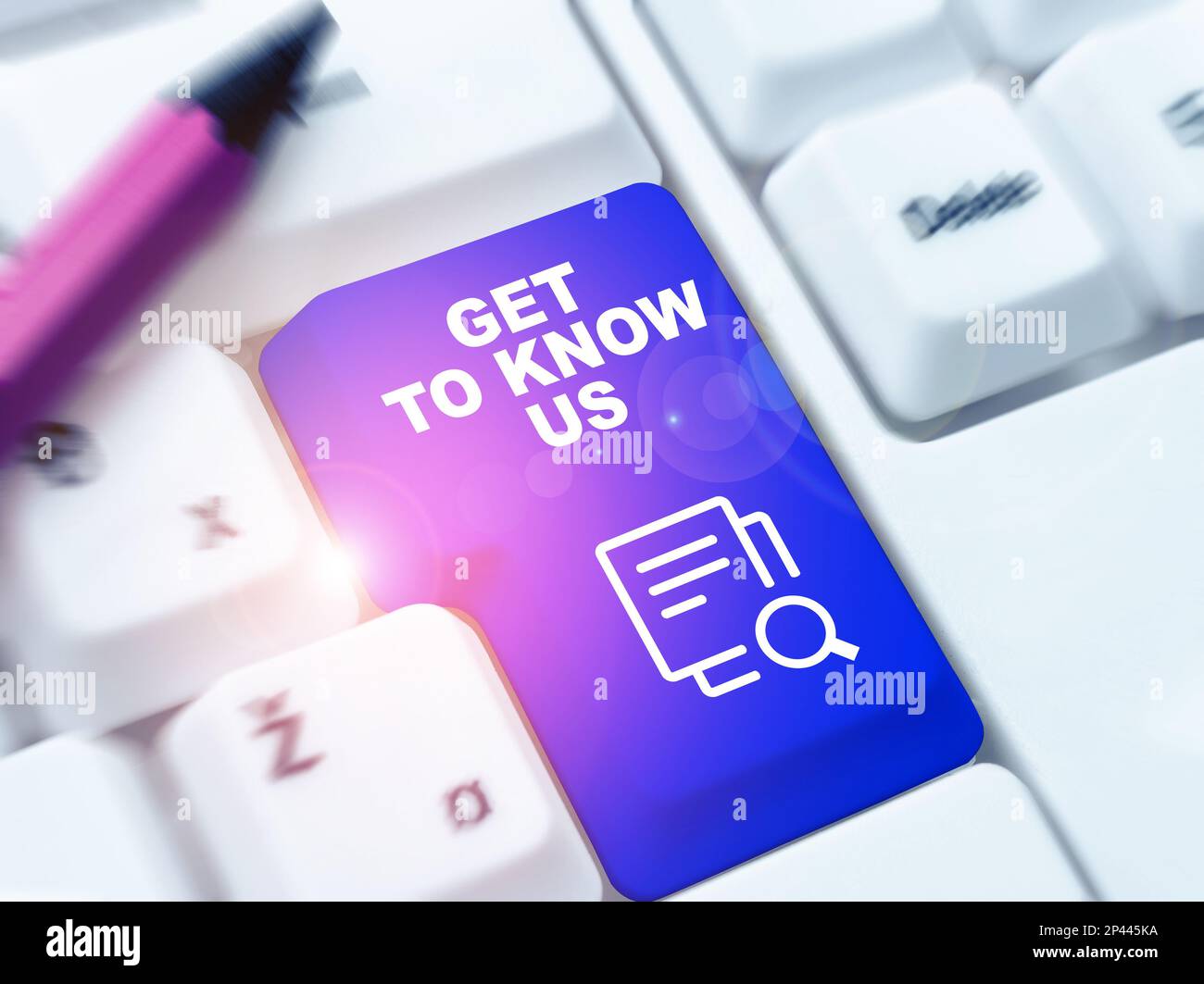 Text caption presenting Get To Know Us. Internet Concept acquiring an ...