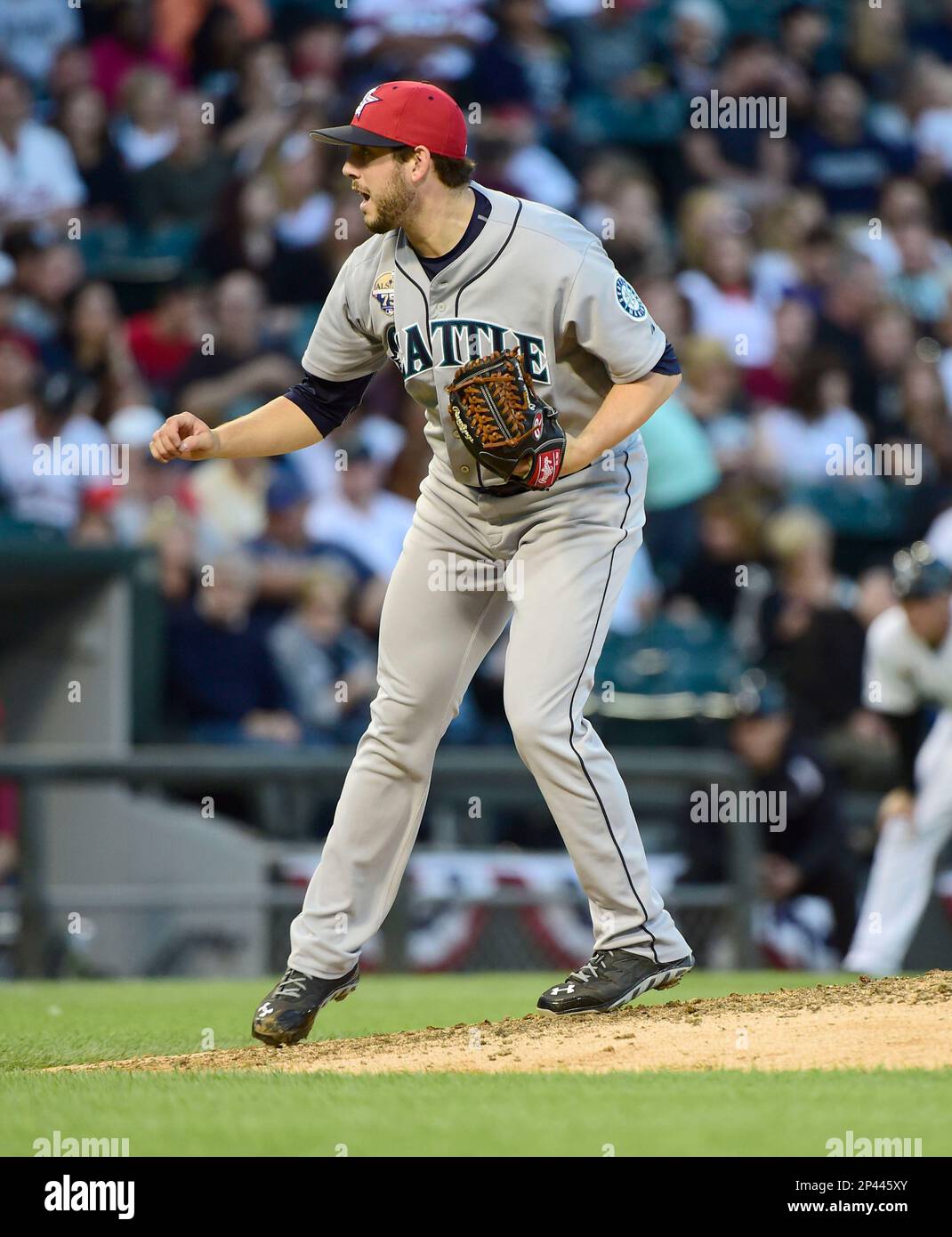 Seattle Mariners Dominic Leone (52) during a game against the Chicago ...