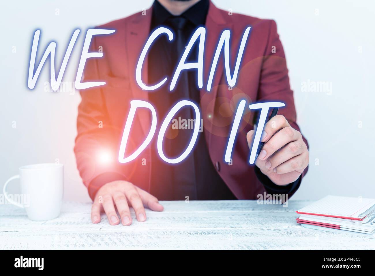 Conceptual caption We Can Do It. Business approach see yourself as ...