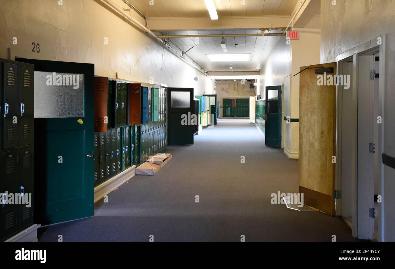 The upstairs hallway of the former Evergreen Elementary and historic ...