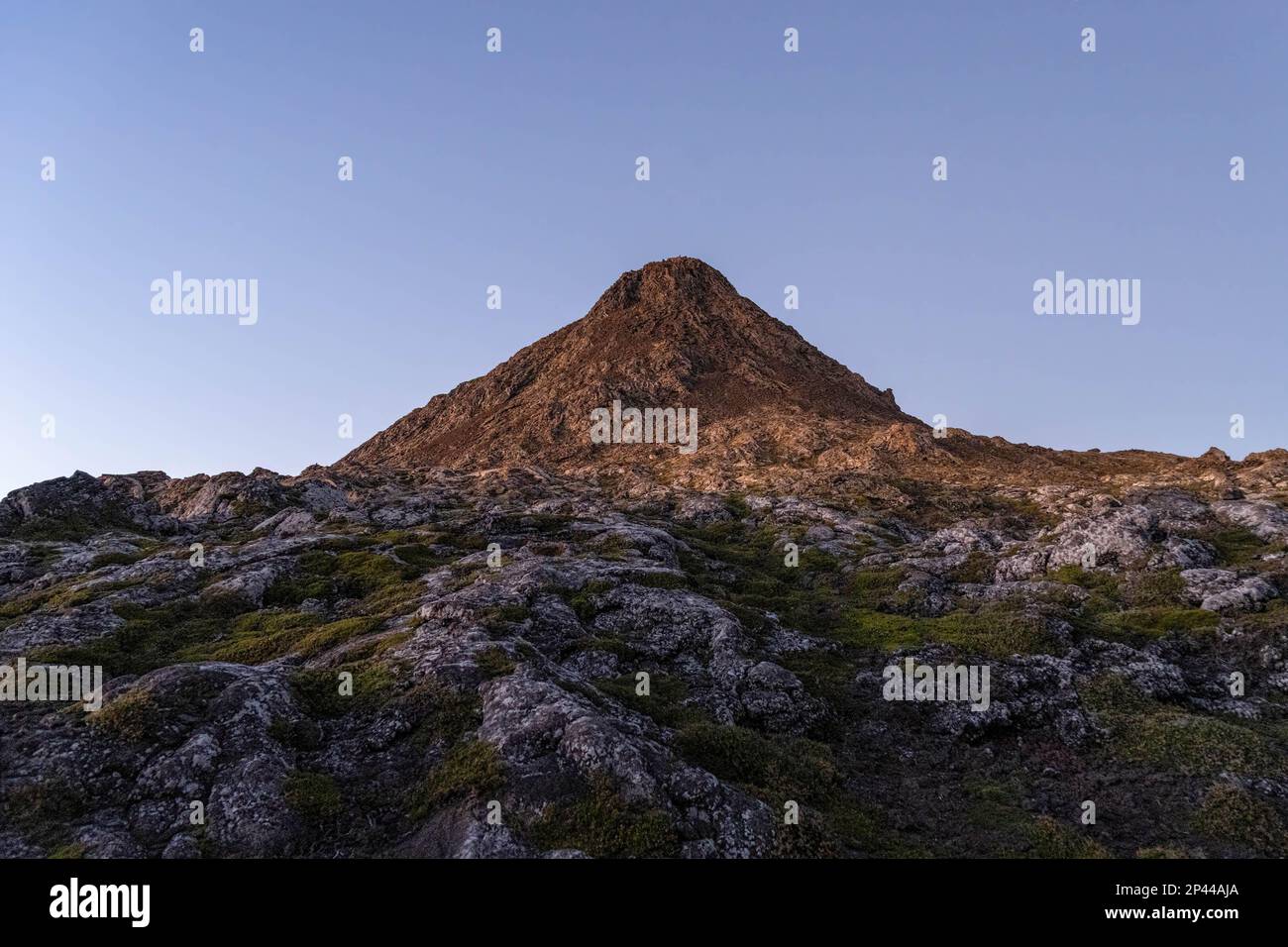 General view of the summit of Pico mountain, in the Azores. Pico Island ...