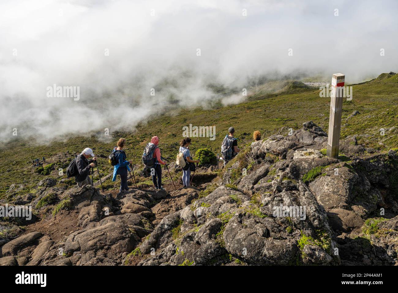 Pico Island, Portugal. 08th Oct, 2022. Hikers seen exploring the Pico ...