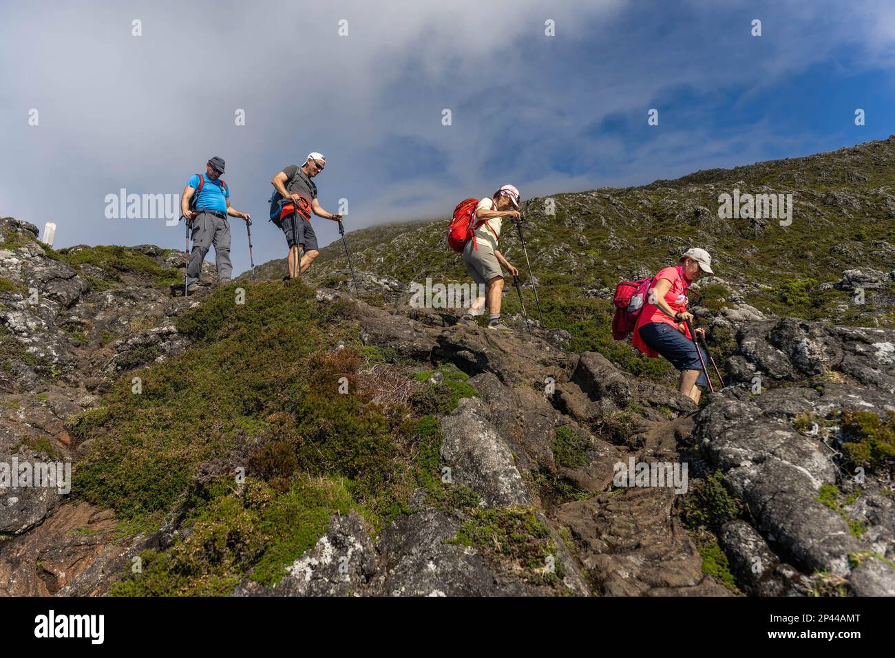 Pico Island, Portugal. 08th Oct, 2022. Hikers seen exploring the Pico ...