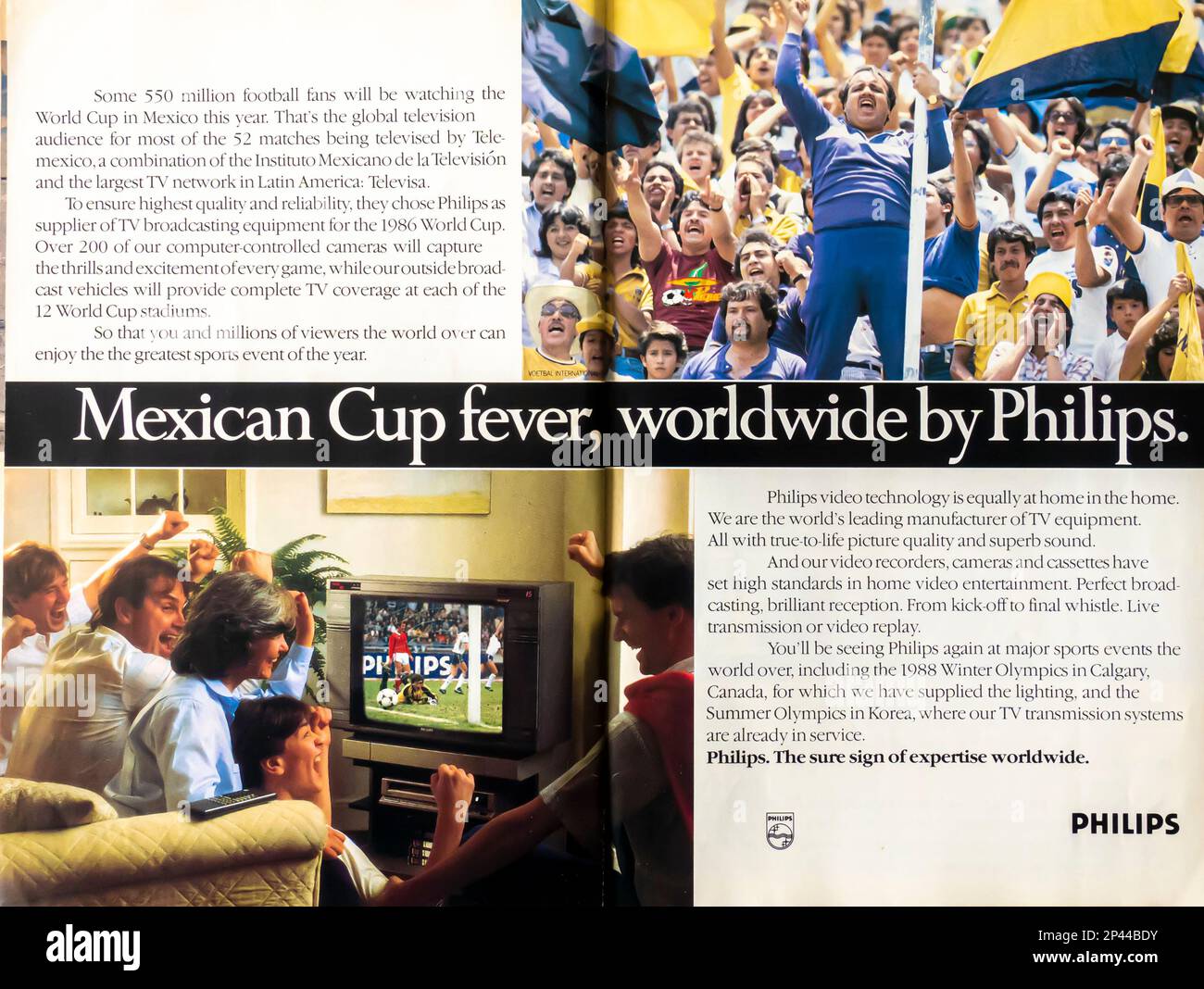 Philips TV advert in a Natgeo magazine June 1986 Stock Photo - Alamy
