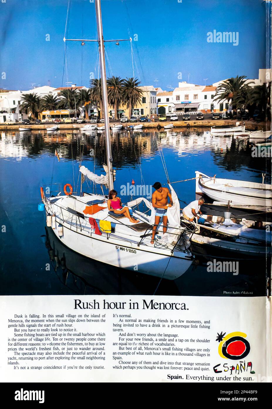 Spain travel advert in a Natgeo magazine June 1986 Stock Photo - Alamy