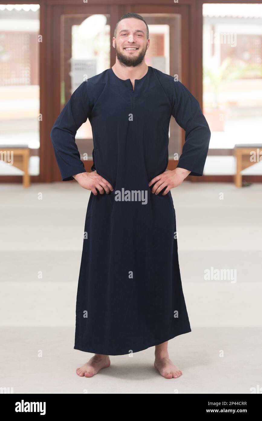 Portrait of a Young Muslim Man Making Traditional Prayer To God Allah ...