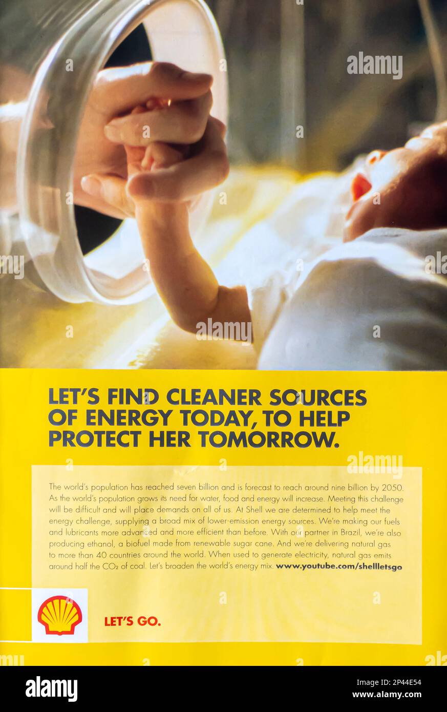 Shell let's go advert in a Natgeo magazine July 2014 Stock Photo - Alamy
