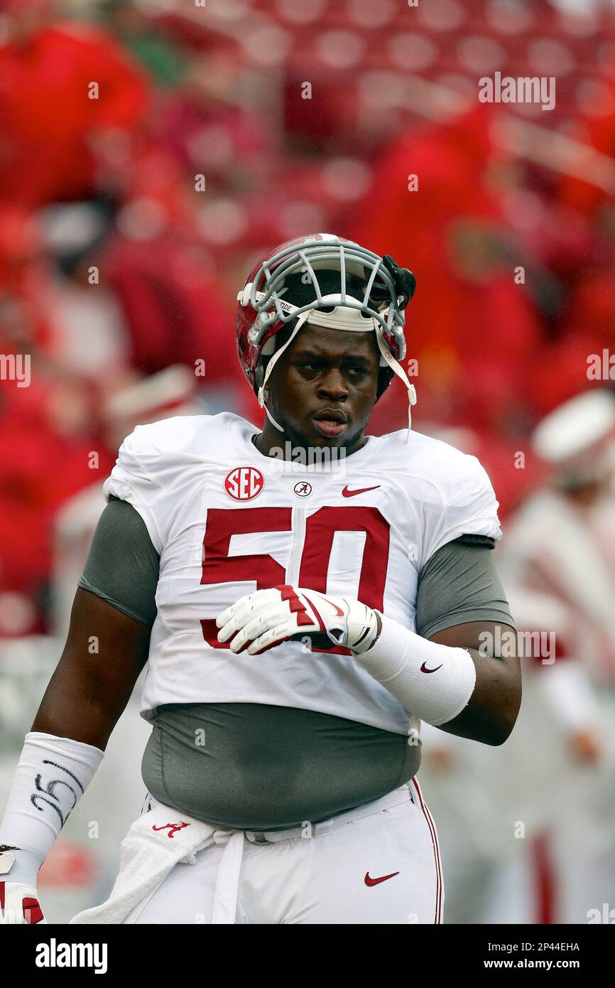 Oct 11, 2014: Alabama offensive lineman Alphonse Taylor #50 takes a ...