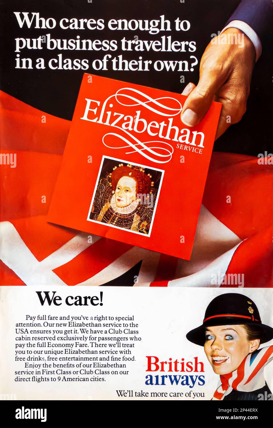 British airways advert in a Natgeo magazine January 1979 Stock Photo ...