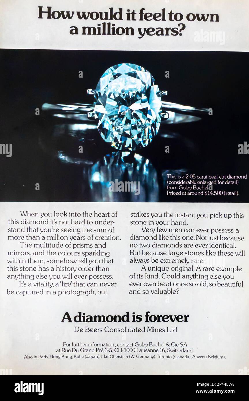 De beers ads hi-res stock photography and images - Alamy