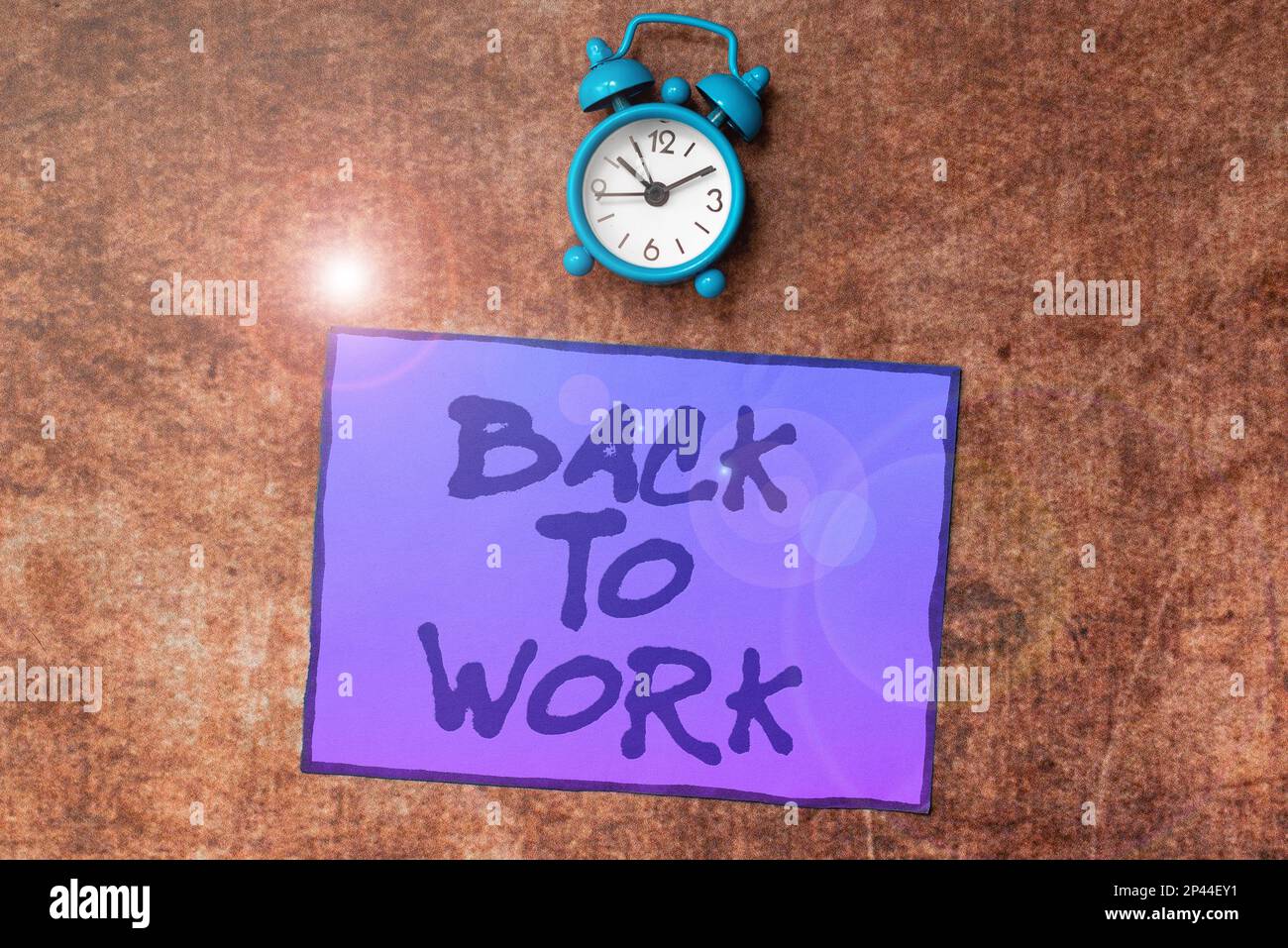 Text caption presenting Back To Work. Business idea Returning to job ...