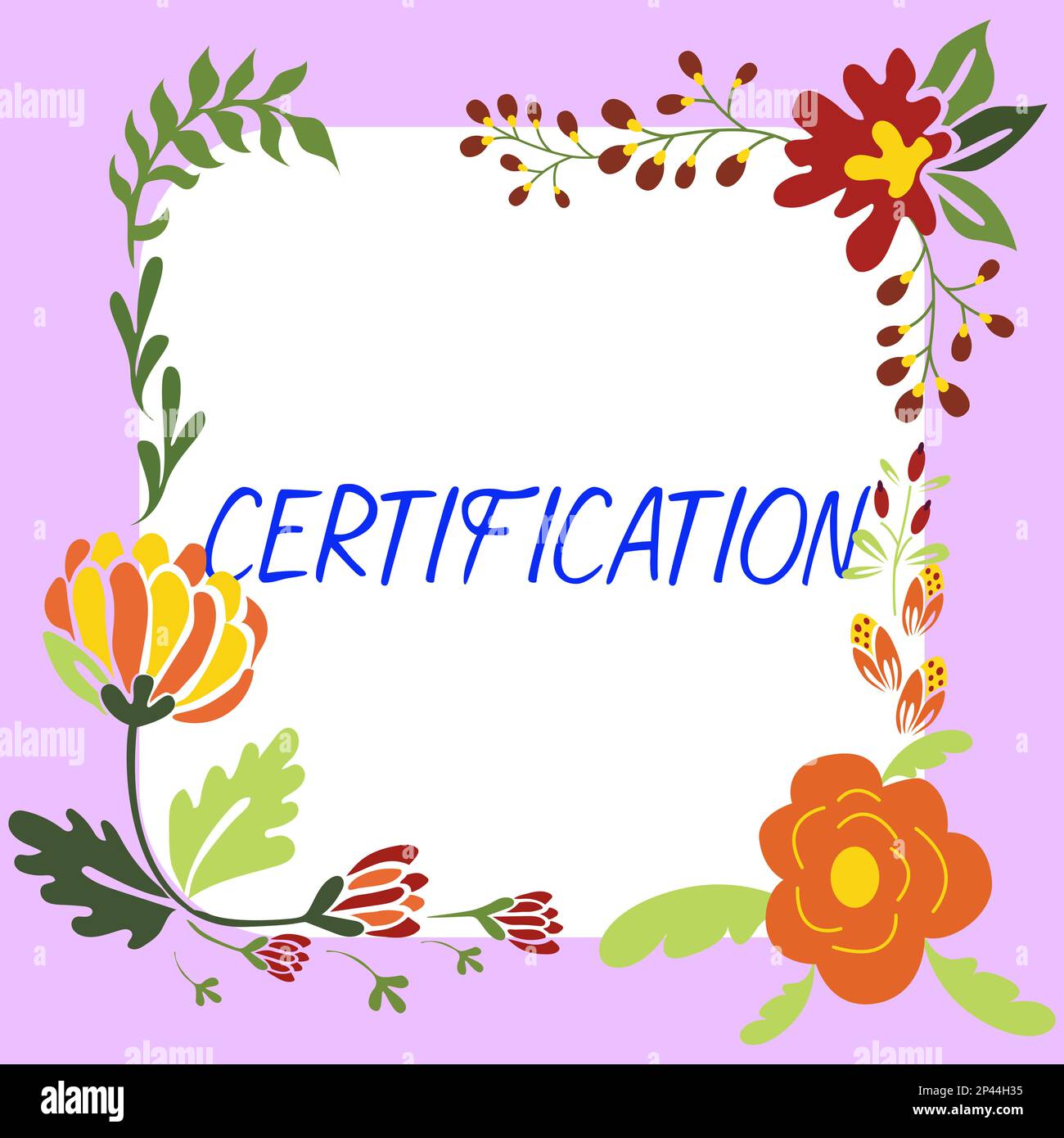 Text caption presenting Certification. Business idea Providing someone ...