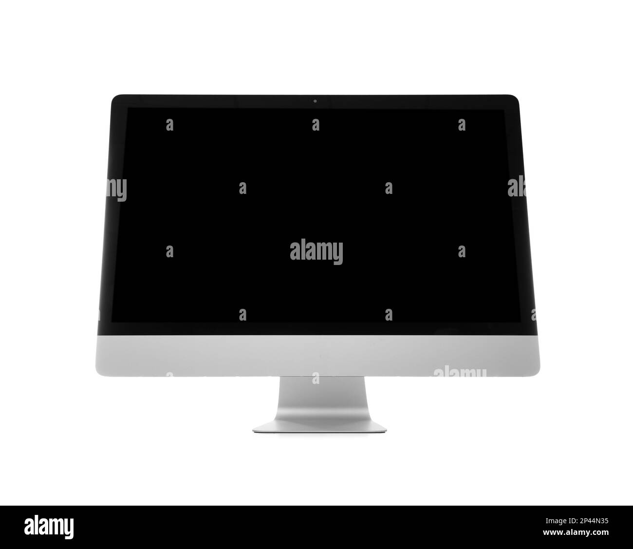 Modern computer with blank screen isolated on white Stock Photo - Alamy