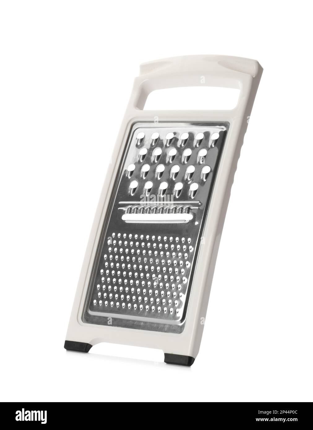 Stainless steel grater on white background. Kitchen utensil Stock Photo ...