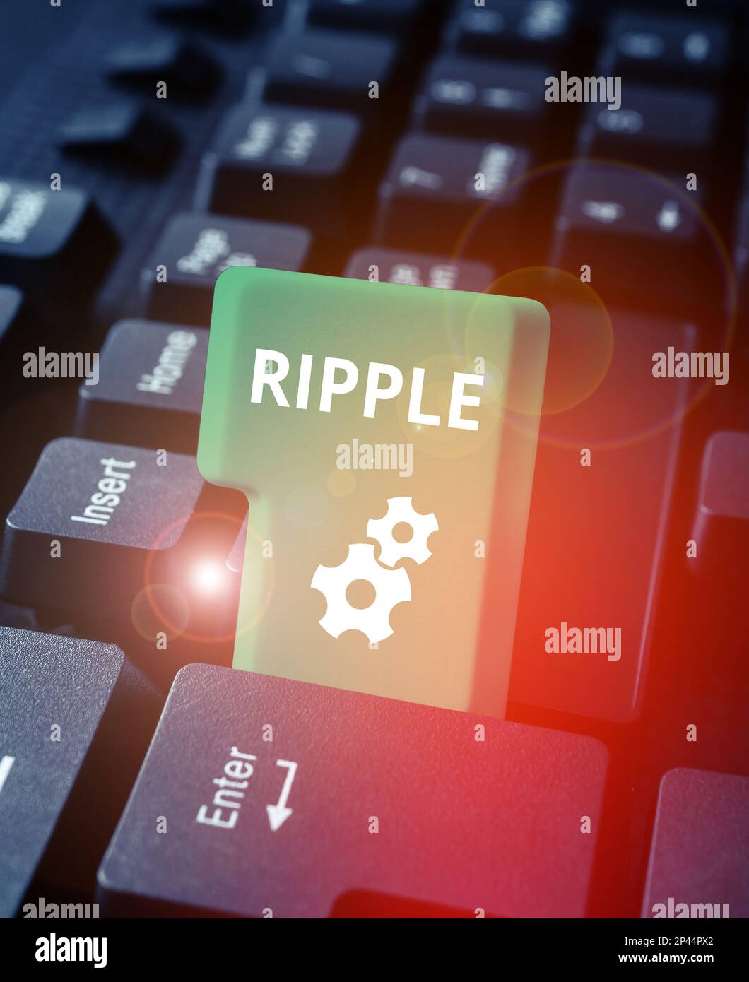 Text showing inspiration Ripple. Word Written on small wave or series ...