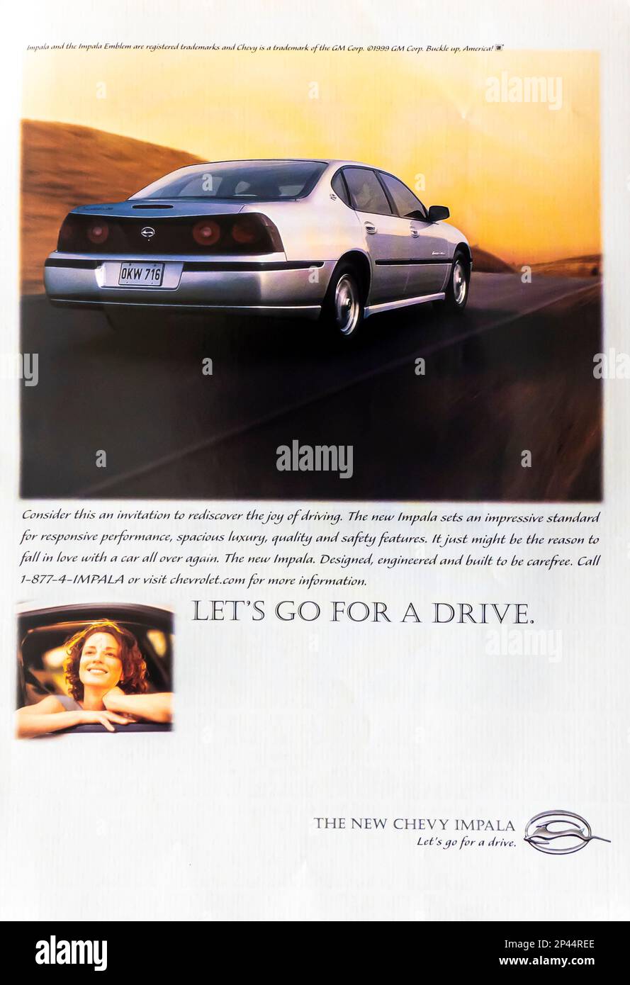 Chevrolet Impala advert in a Natgeo magazine May 2000 Stock Photo - Alamy