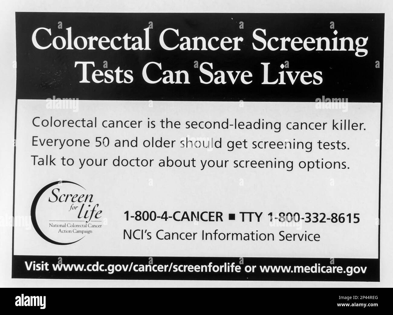 Colorectal cancer screening test advert in a Natgeo magazine May 2000 ...