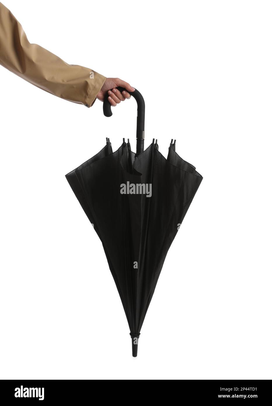 Closed black umbrella isolated on hi-res stock photography and images ...