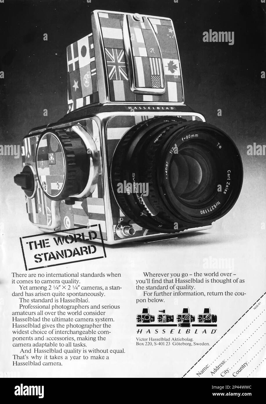 Hasselblad advert in a Natgeo magazine June 1981 Stock Photo - Alamy