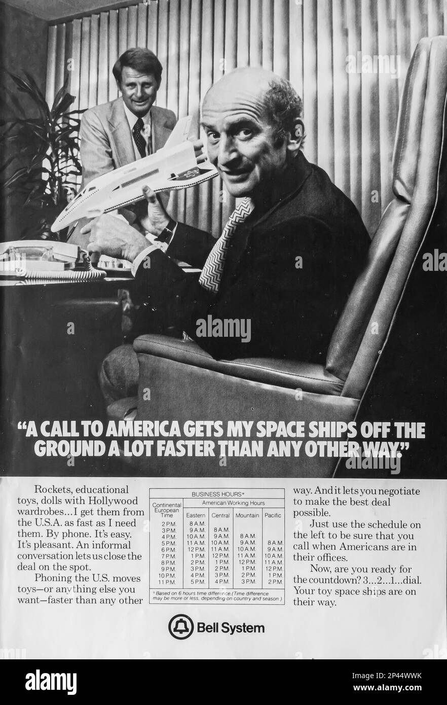 Bell telephone system adert in a Natgeo magazine June 1981 Stock Photo ...