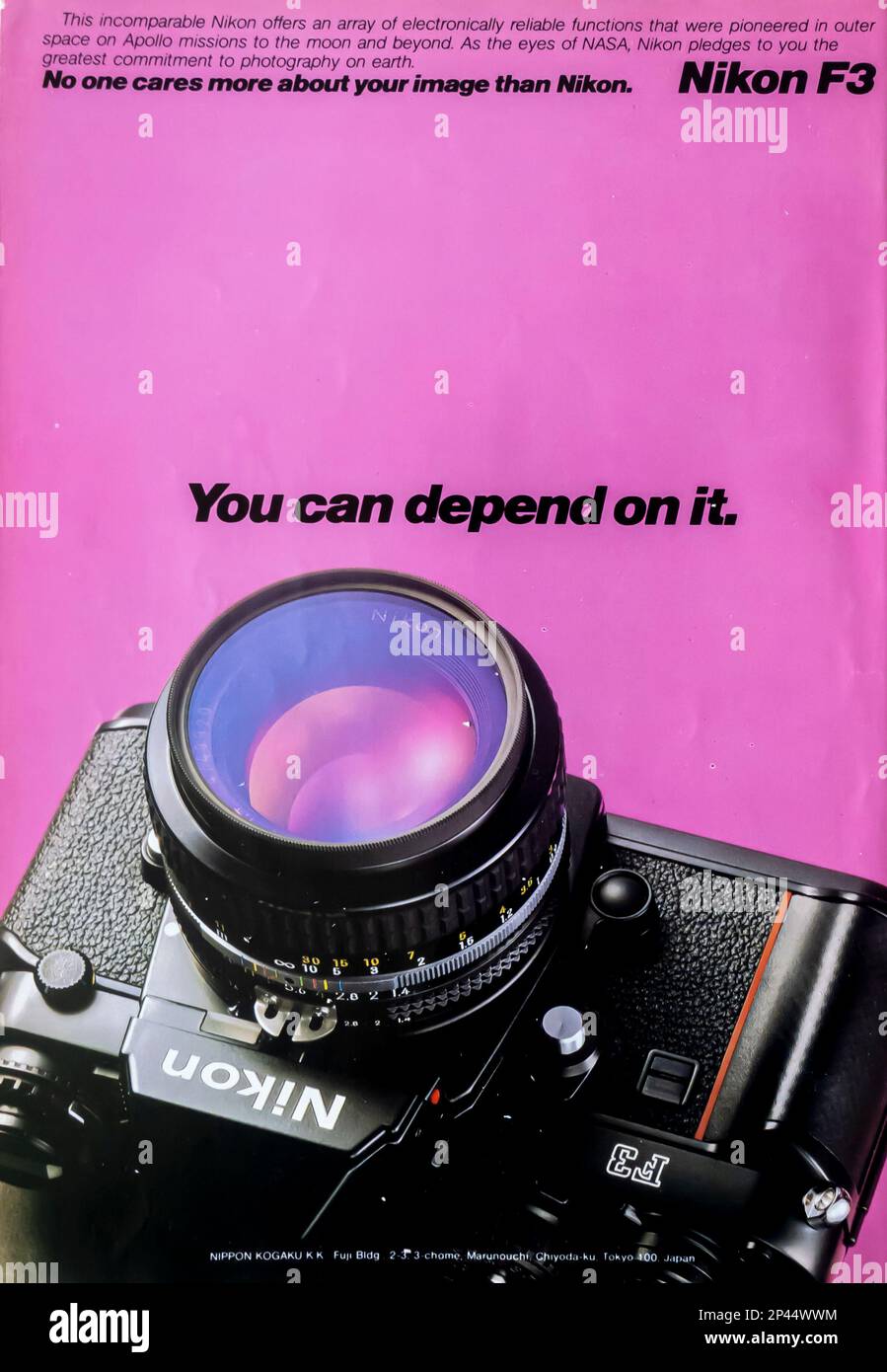 Nikon F3 advert in a Natgeo magazine June 1981 Stock Photo - Alamy