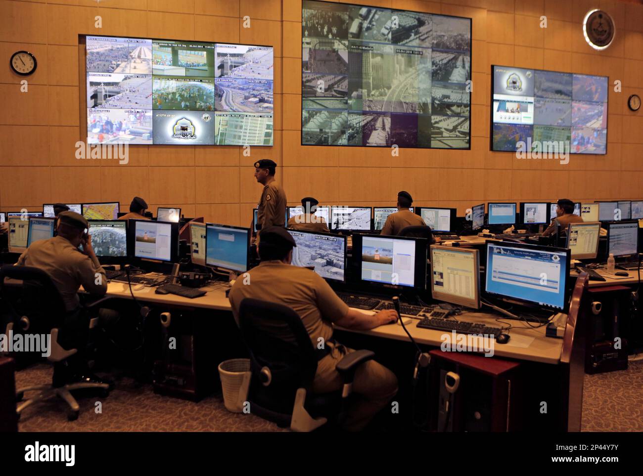 This Sunday, Oct. 5, 2014 photo, shows Saudi security officers as they ...