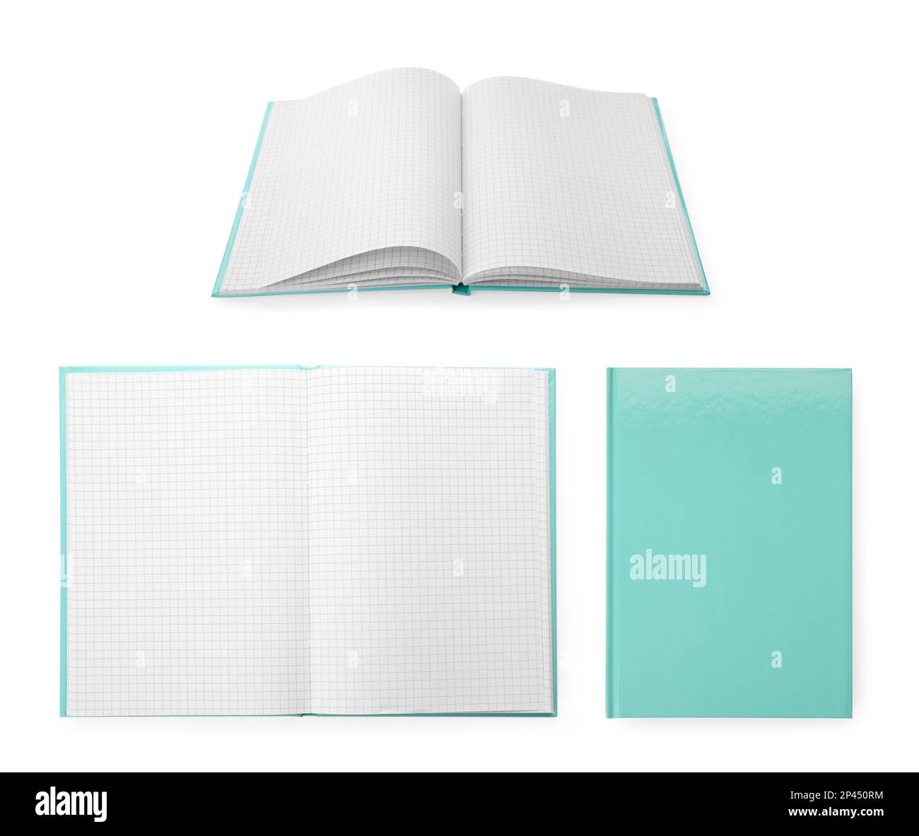 Closed and open planners on white background, collage Stock Photo - Alamy