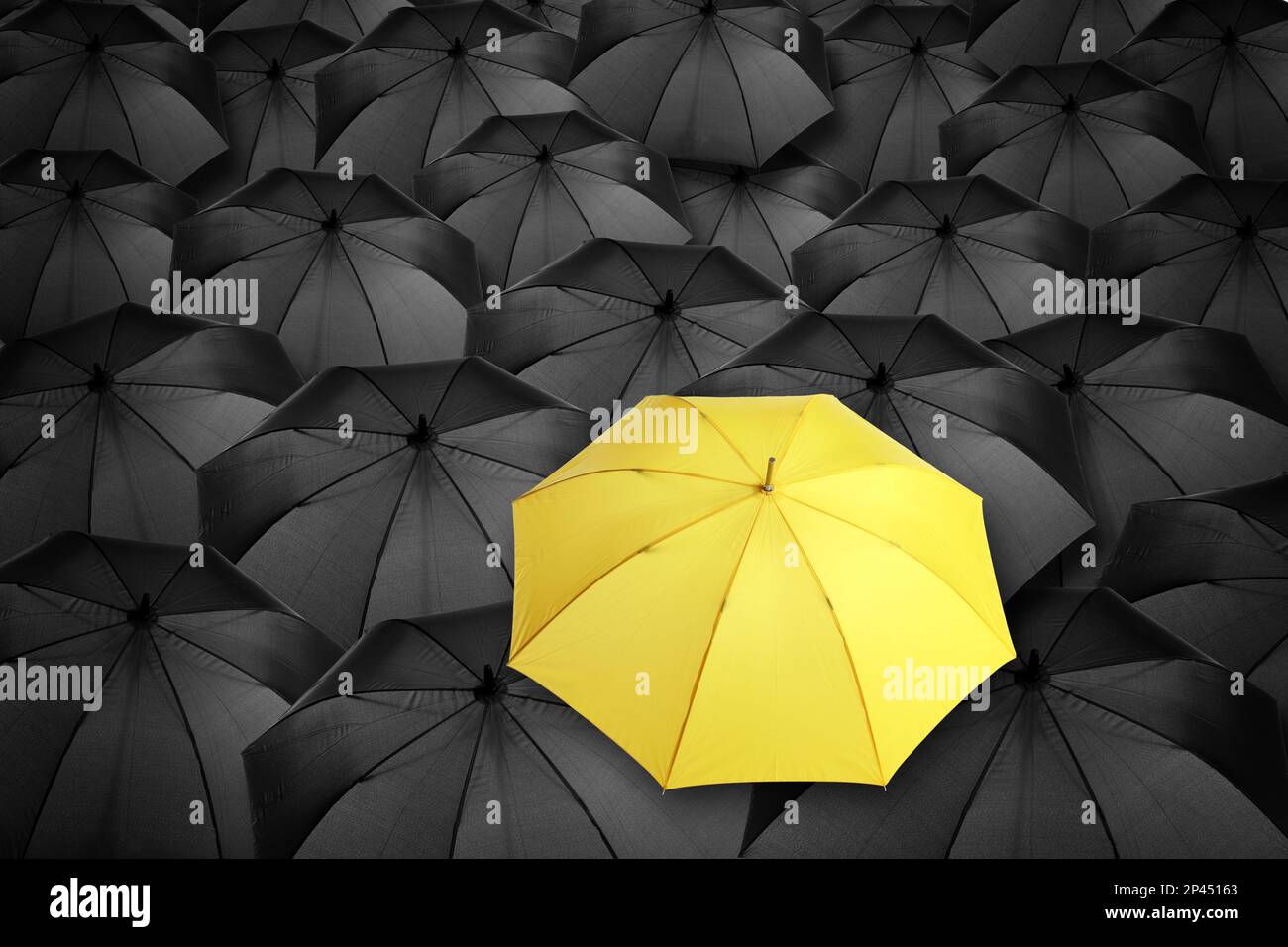 Team standing black umbrella hi-res stock photography and images - Alamy