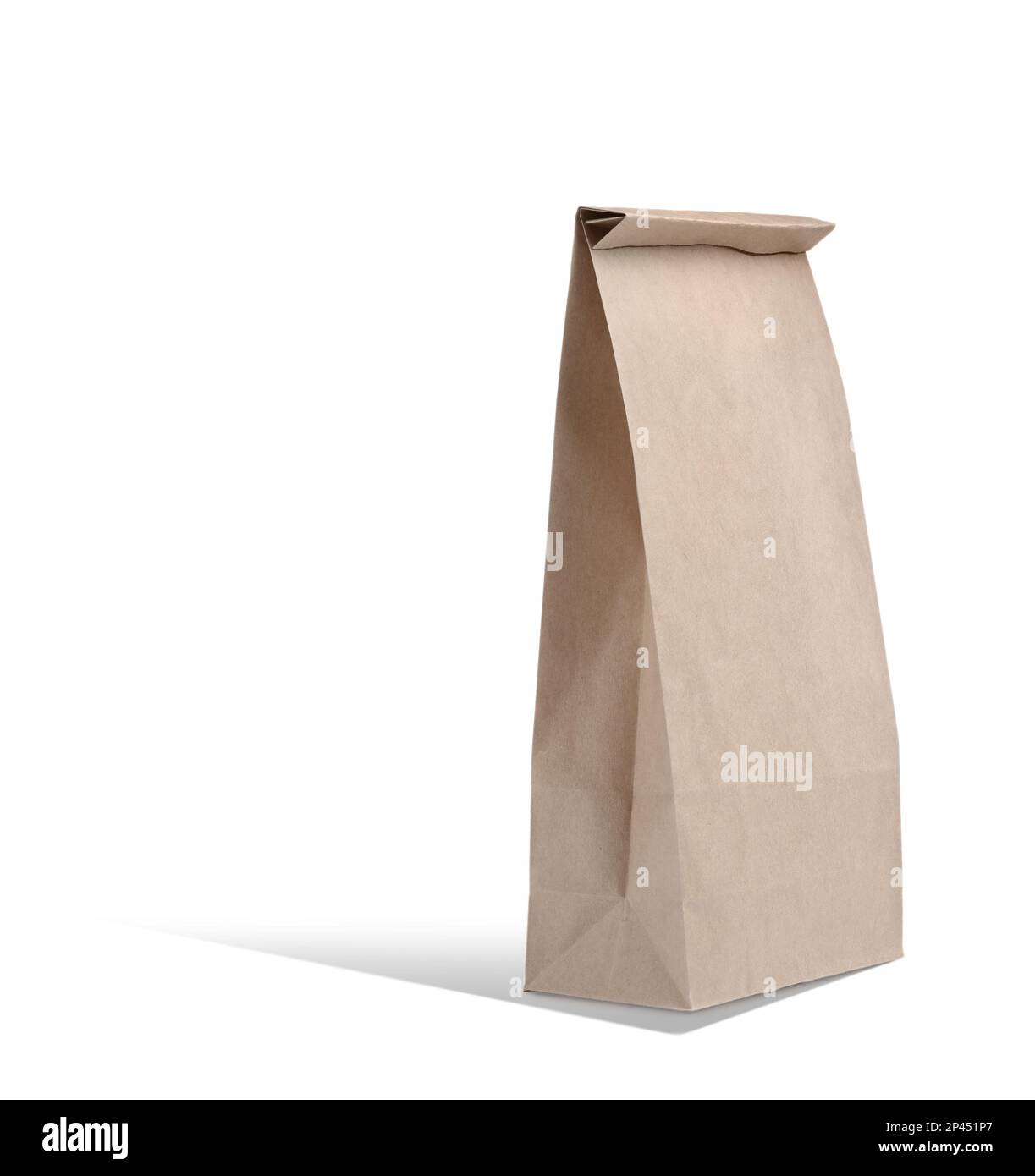 New closed paper bag on white background Stock Photo - Alamy