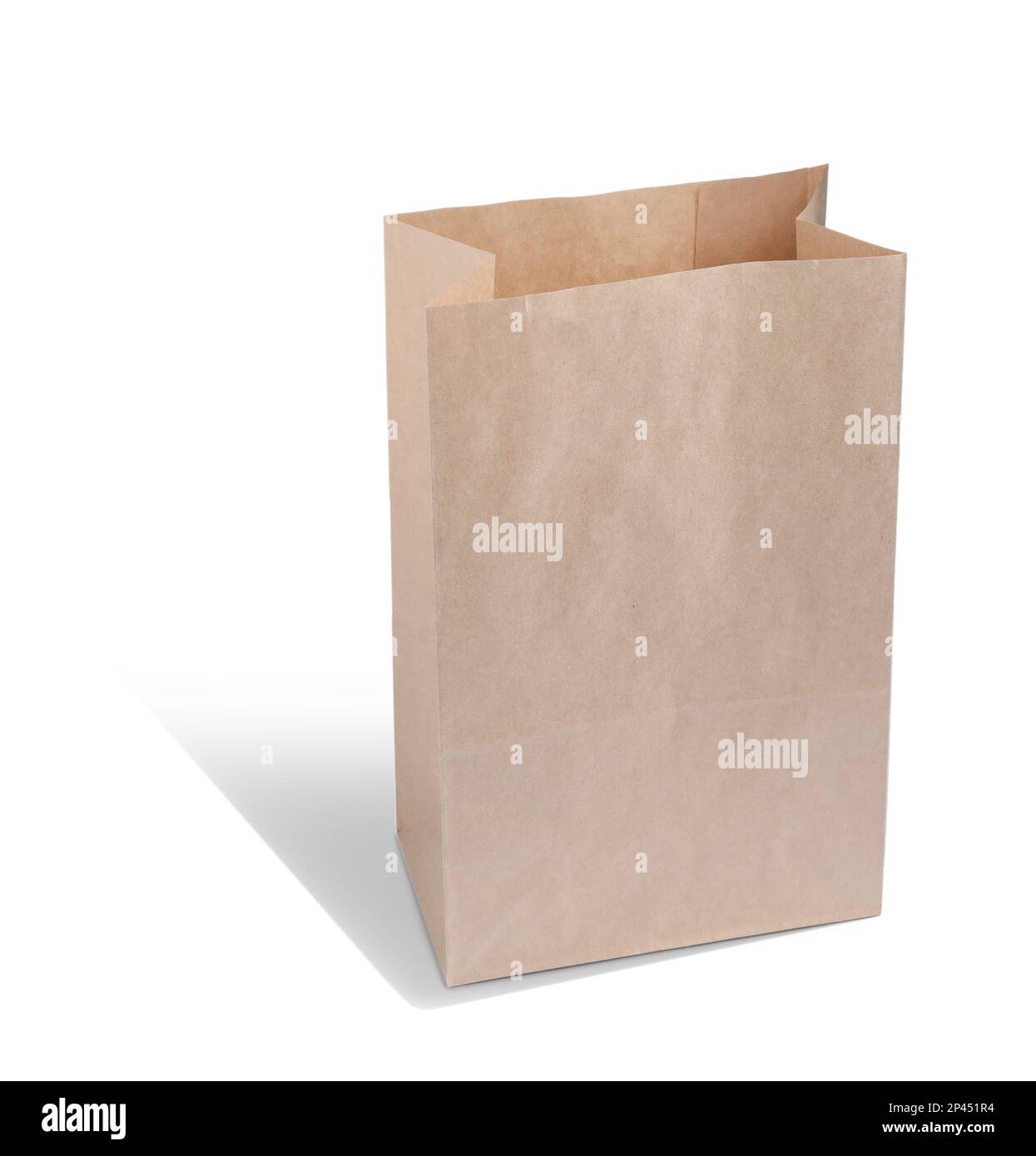 New open paper bag on white background Stock Photo - Alamy