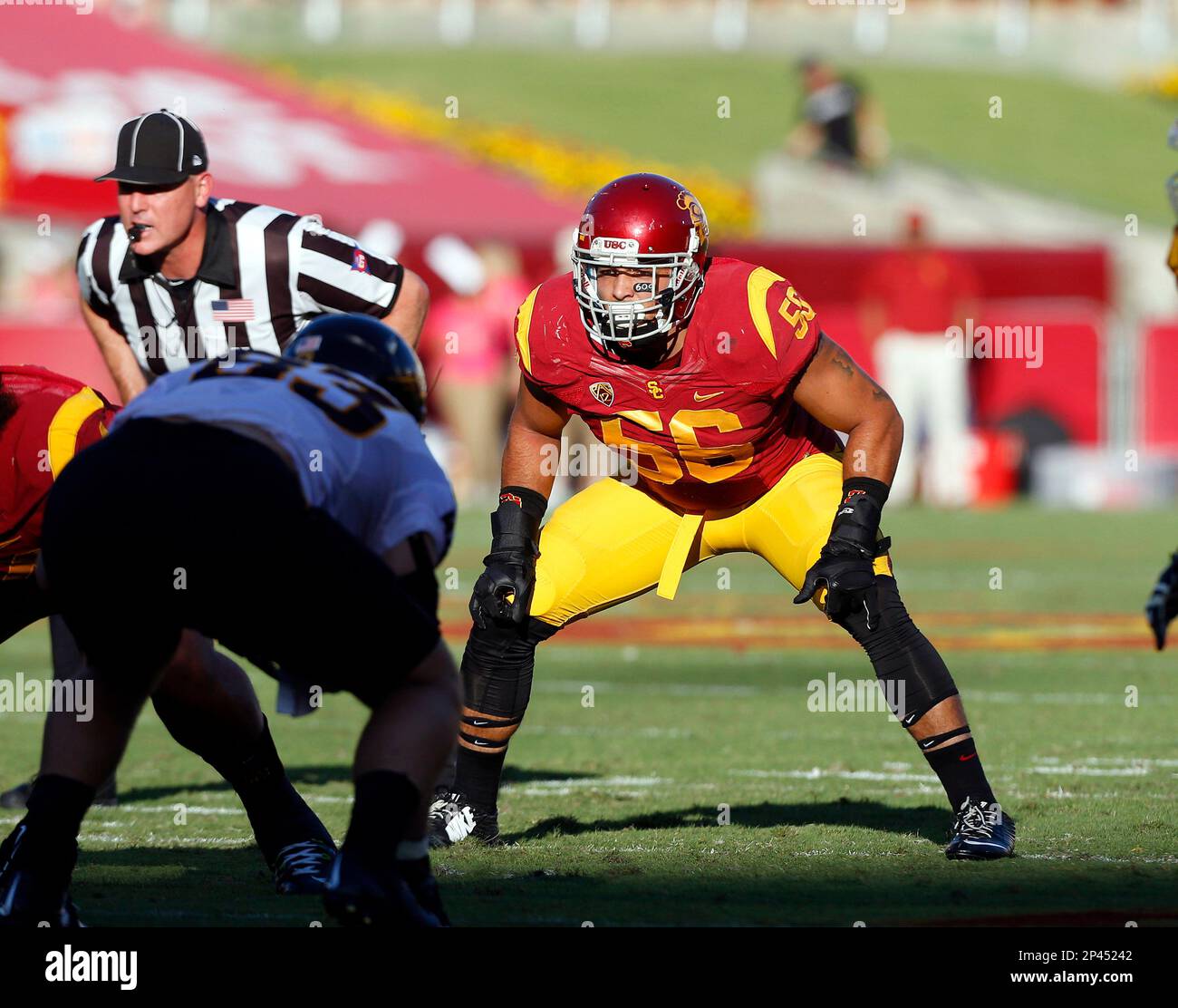 October 04, 2014 USC Trojans linebacker Anthony Sarao (56) during the ...