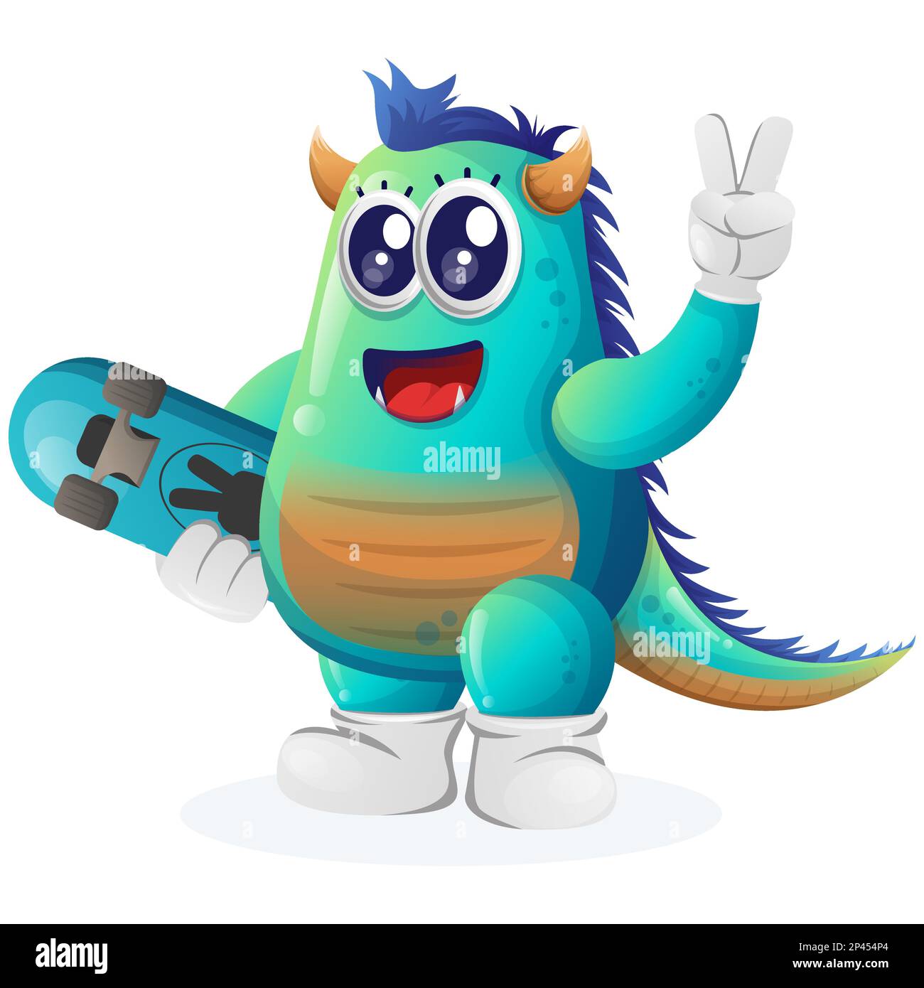 Cartoon funny blue monster carrying hi-res stock photography and images ...