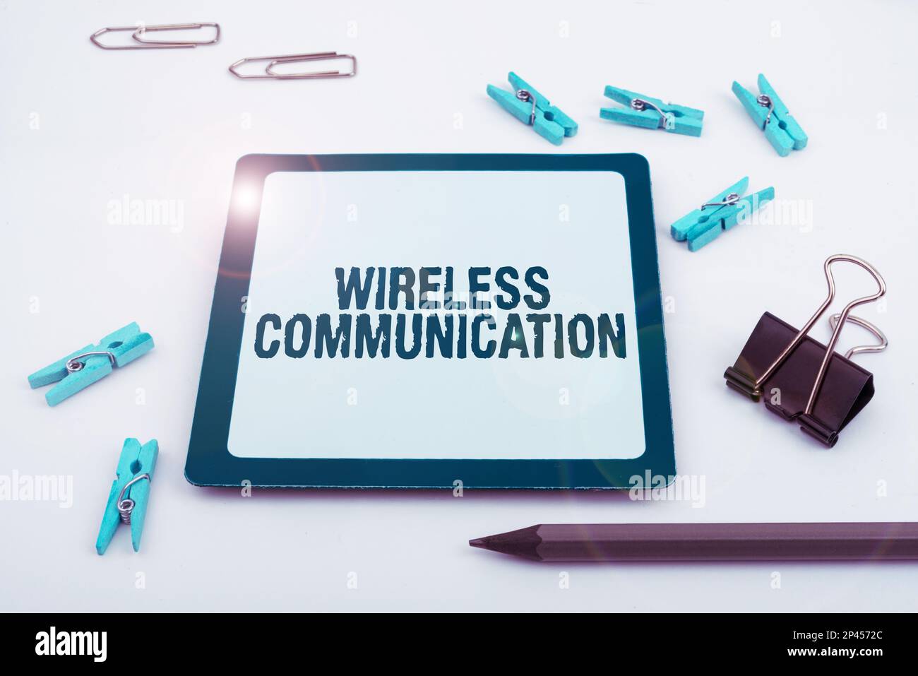 Sign displaying Wireless Communication. Business concept methods of ...
