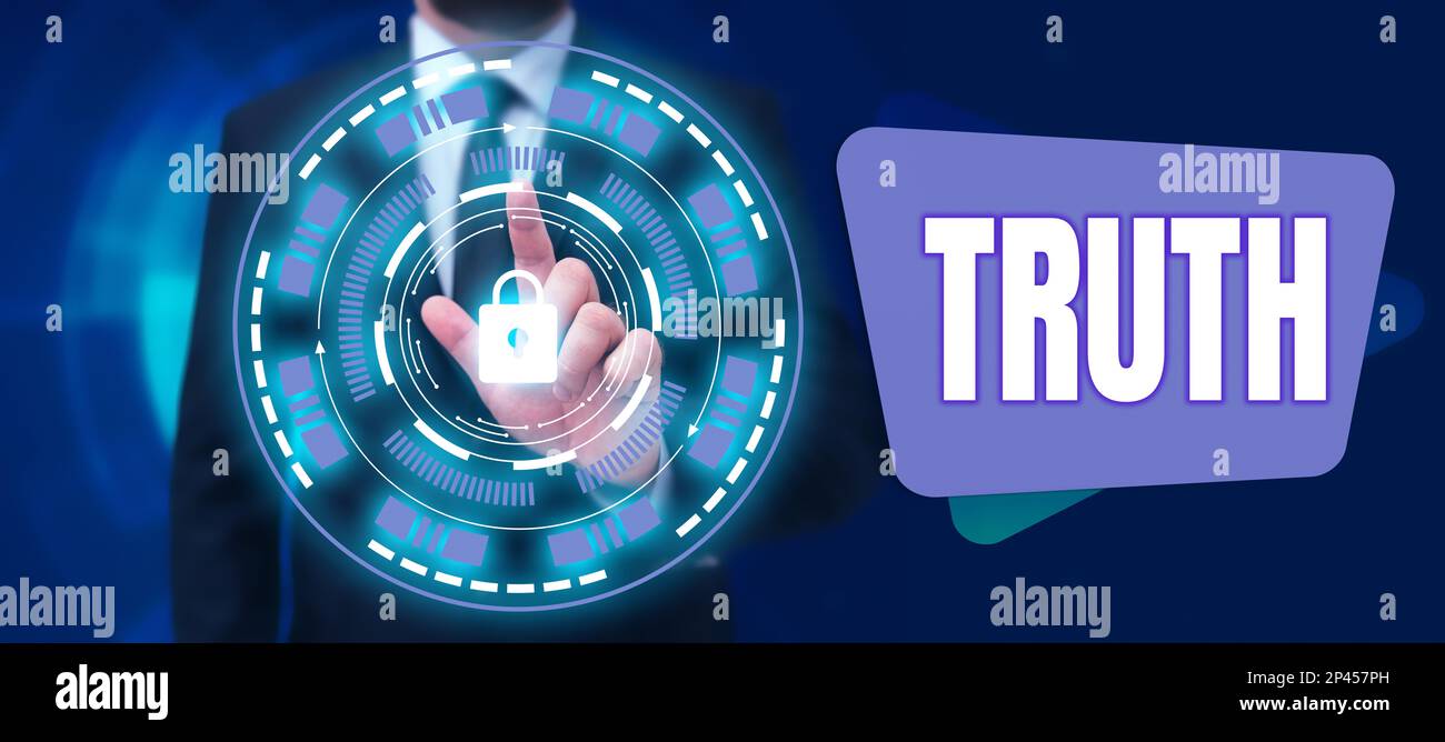 Hand writing sign Truth. Internet Concept the quality or state being ...