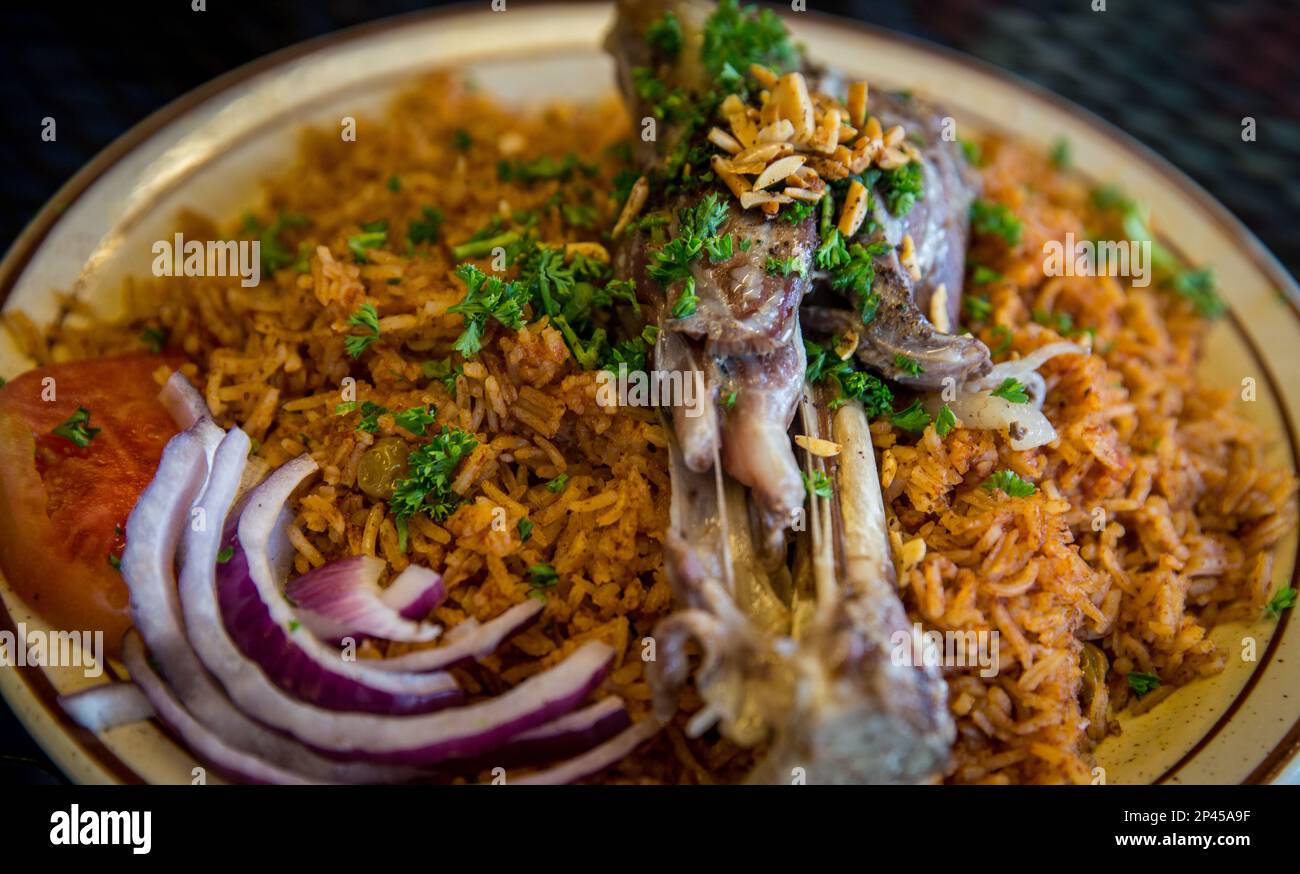 braised lamb shank with rice Stock Photo - Alamy