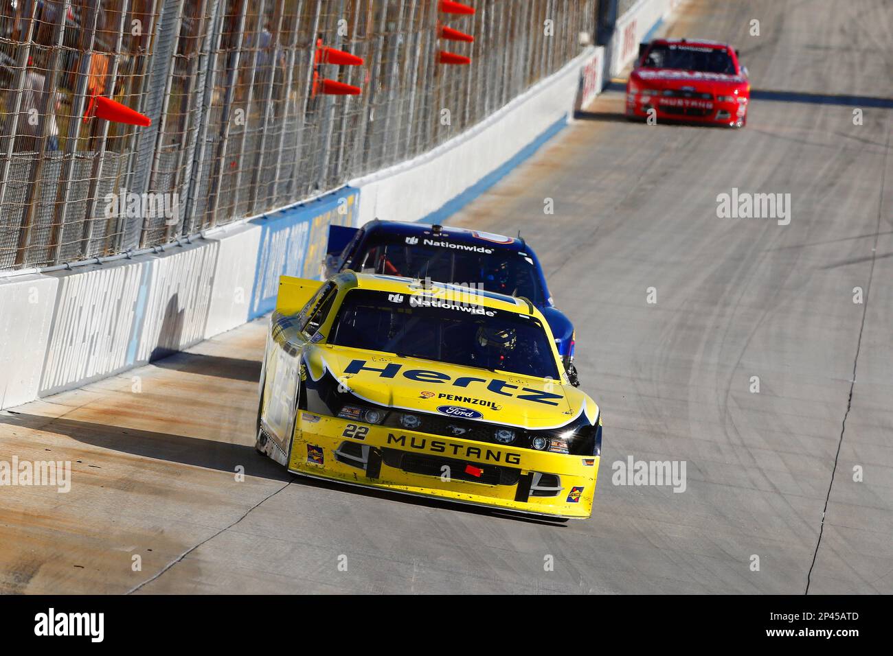 Joey Logano (22) and Chase Elliott (9) during qualifying for the NASCAR ...