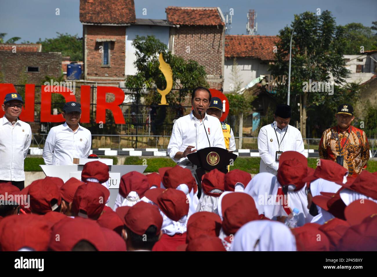 President Joko Widodo attends the inauguration of Andir Retention Pond ...