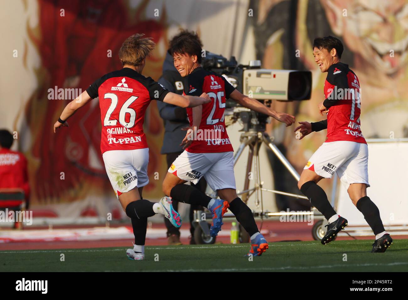 Urawa Komaba Stadium, Saitama, Japan. 4th Mar, 2023. (L to R) Takuya Ogiwara, Kaito Yasui ...