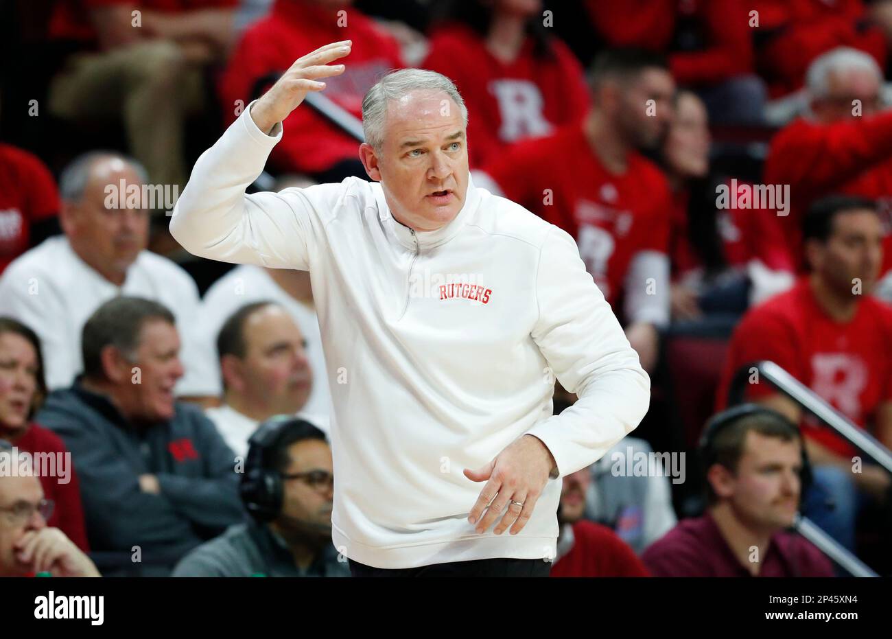 Rutgers head coach Steve Pikiell coaches against Northwestern during ...