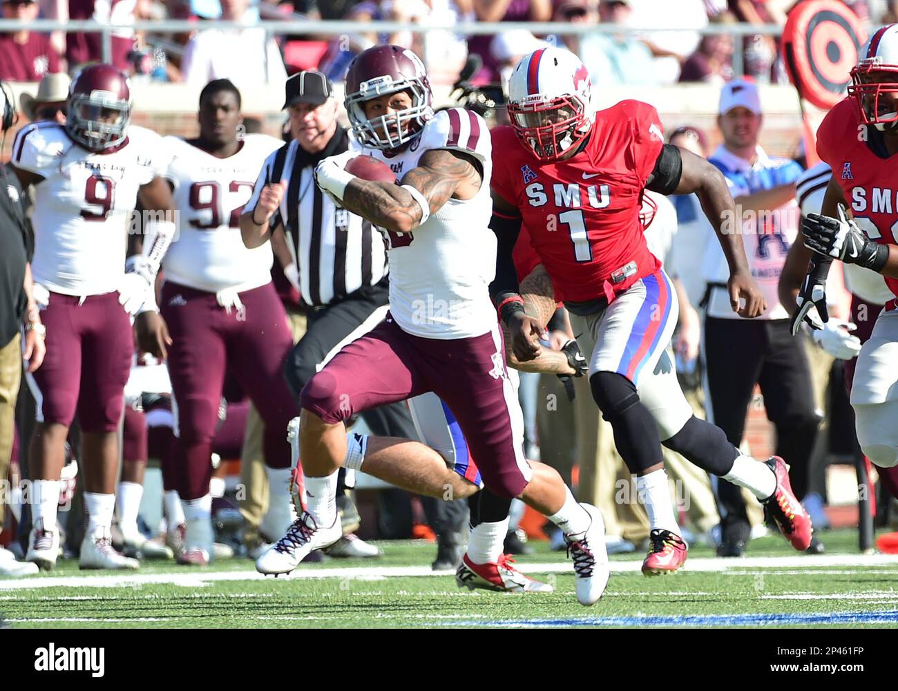 Texas A&M Aggies wide receiver Jeremy Tabuyo (19) gets open and scores ...