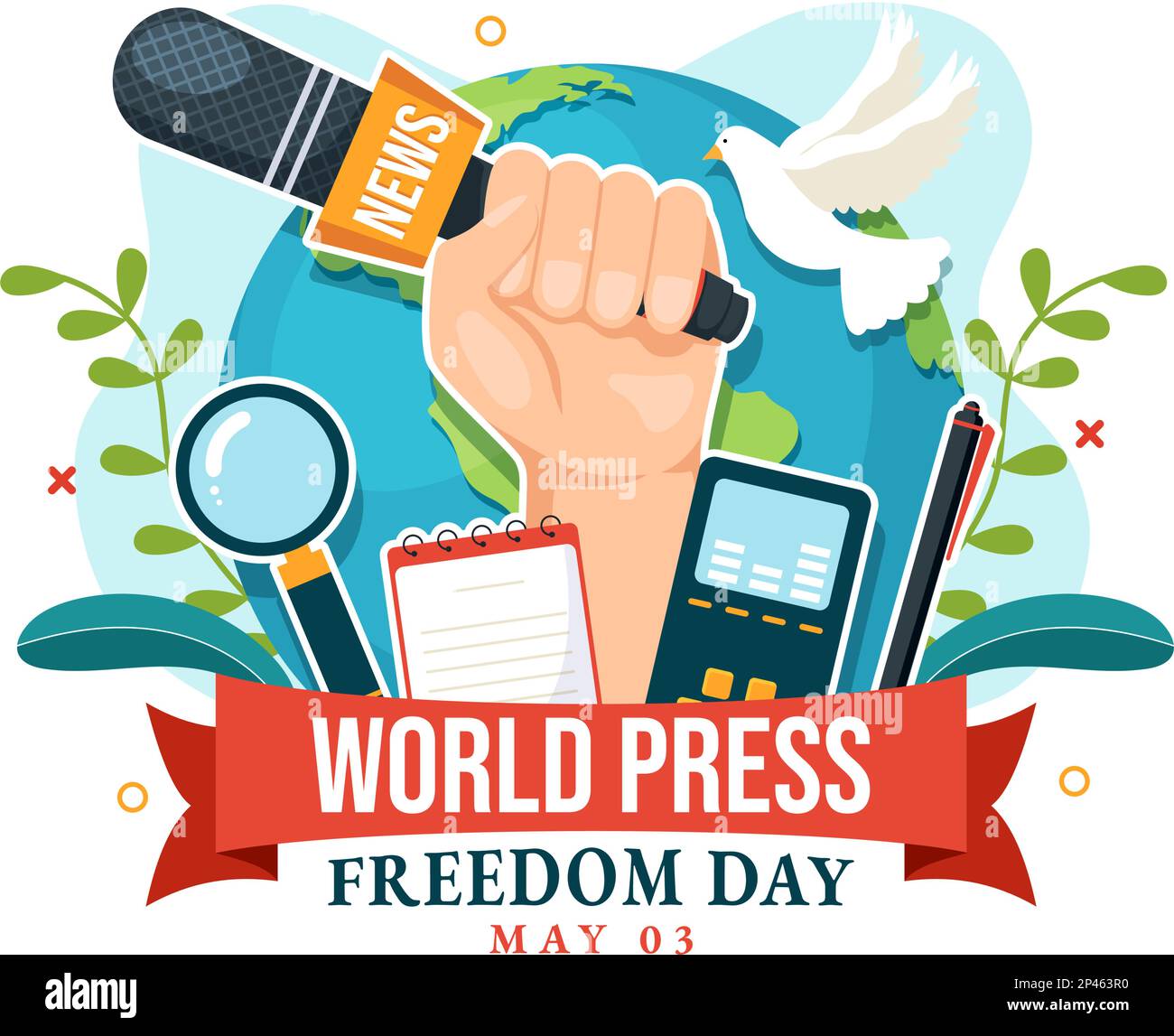 Freedom of the press political cartoon Stock Vector Images - Alamy