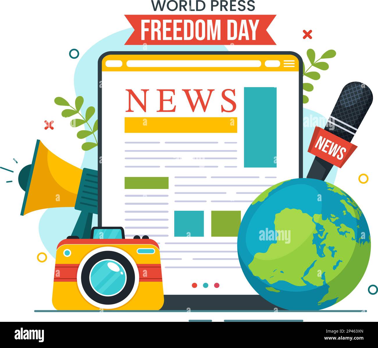World Press Freedom Day on May 3 Illustration with Hands Holding News ...