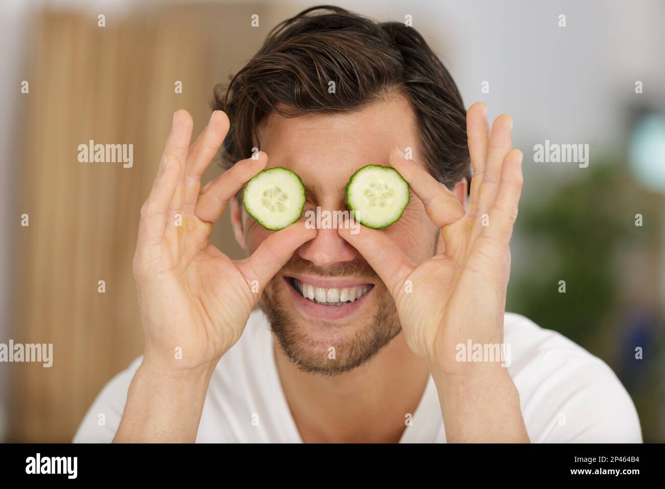 Man cucumber eyes hi-res stock photography and images - Alamy