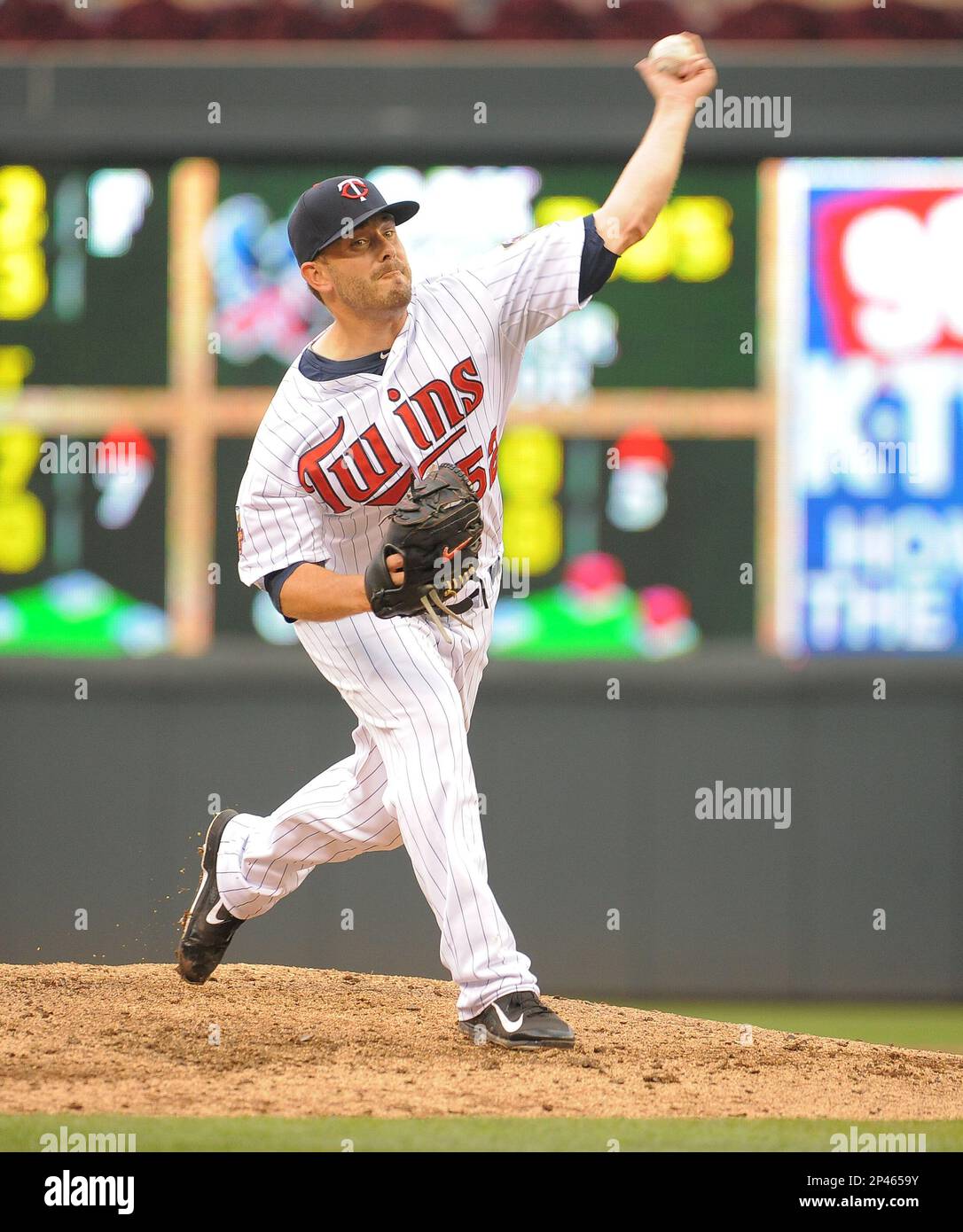 Minnesota Twins Brian Duensing (52) during a game against the Kansas ...