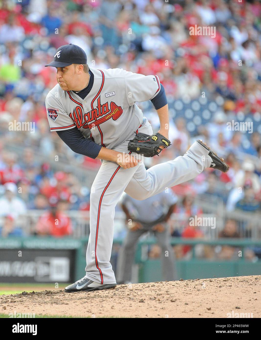 Atlanta Braves Aaron Harang (34) during a game against the Washington ...