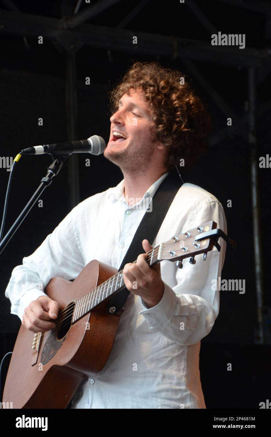 Sam Amidon plays in Courtyard D on the campus of Mass MoCA in North ...