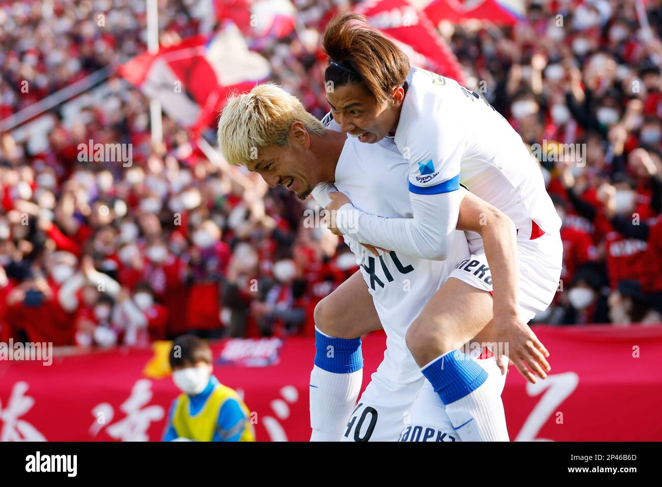 NHK Spring Mitsuzawa Football Stadium, Kanagawa, Japan. 4th Mar, 2023. (L to R) Yuma Suzuki ...