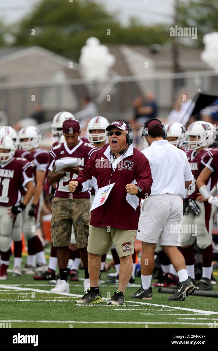Mepham Pirates head coach Anthony Cracco on the sidelines against the ...