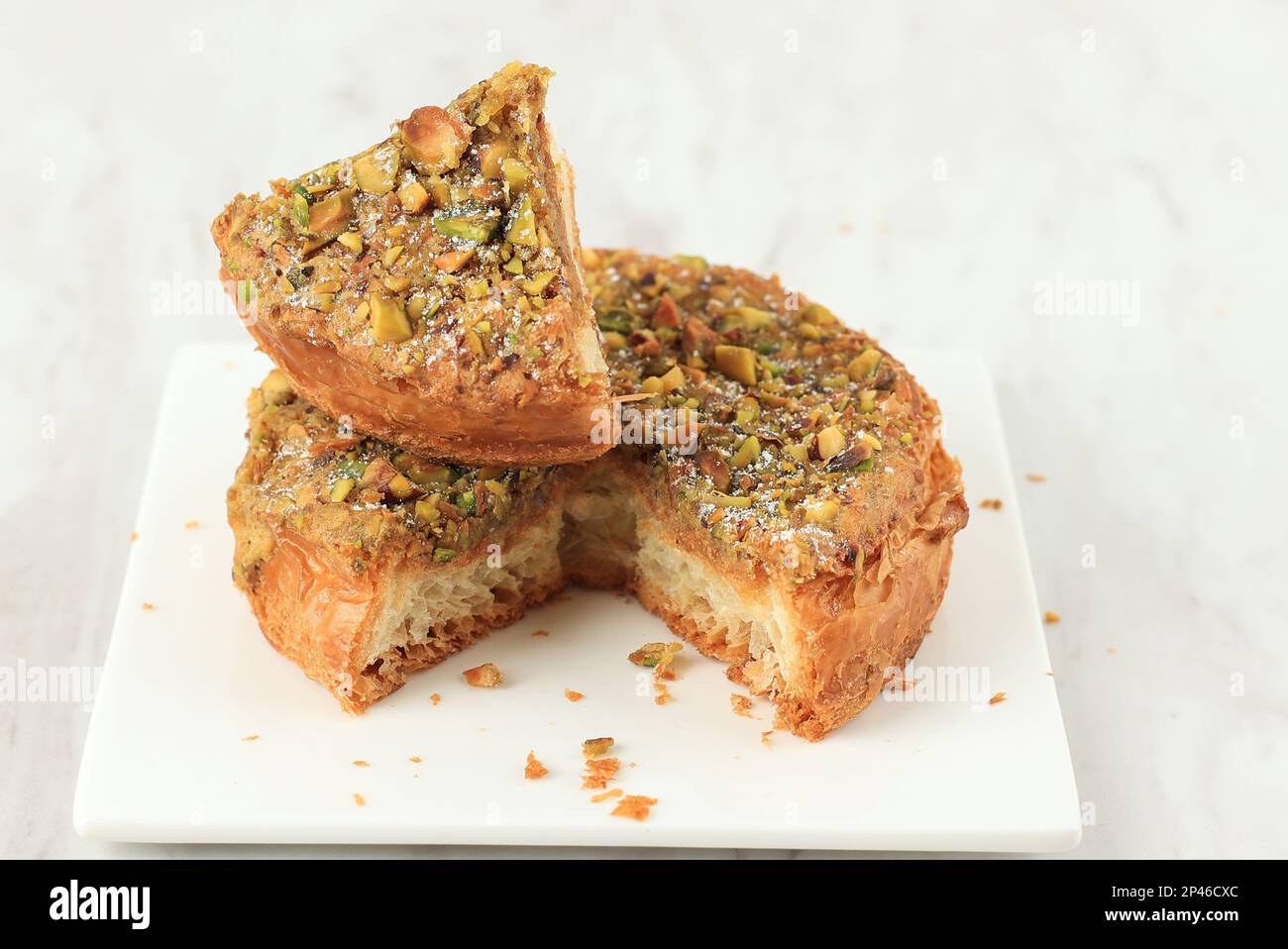 Kouign Amann, Sweet Breton Cake with Chopped Pistachio. Made from ...